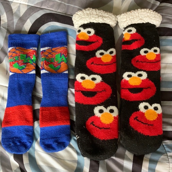 Accessories | Elmo Slipper Socks Space Jam Socks | Poshmark